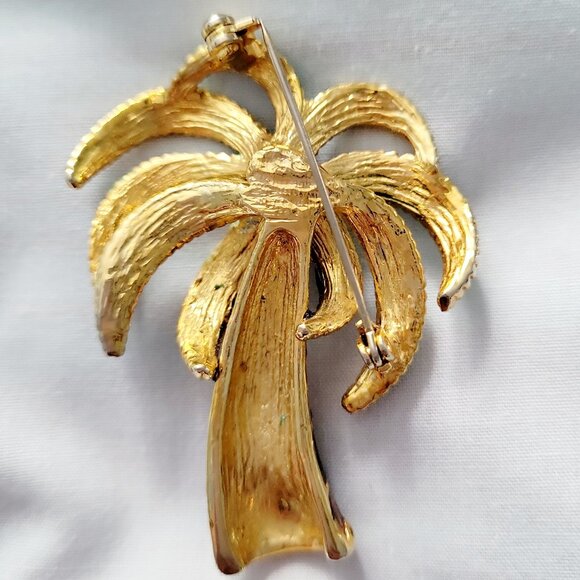 Jewelry | Vintage 198s Palm Tree Pin Brooch With Enamel And Goldtone ...